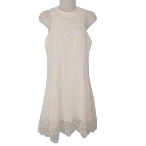 J Gee | Dresses | J Gee Ivory Cream Crochet Accent Mini Dress | Poshmark